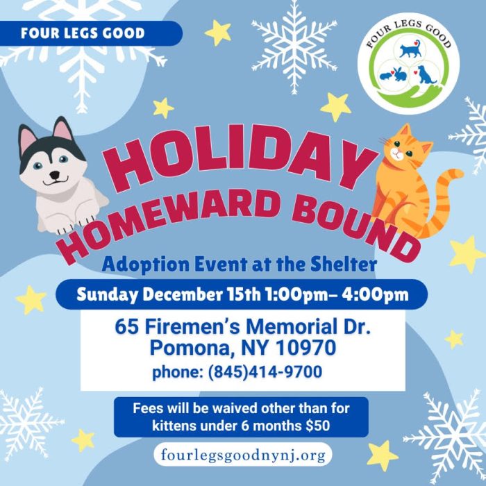 Adoption Event at Four Legs Good! | The Rockland County Times